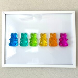 Rainbow Gummy Bear Resin Wall Art 12x16, Gummy Bear Pop Art, Epoxy Home ...