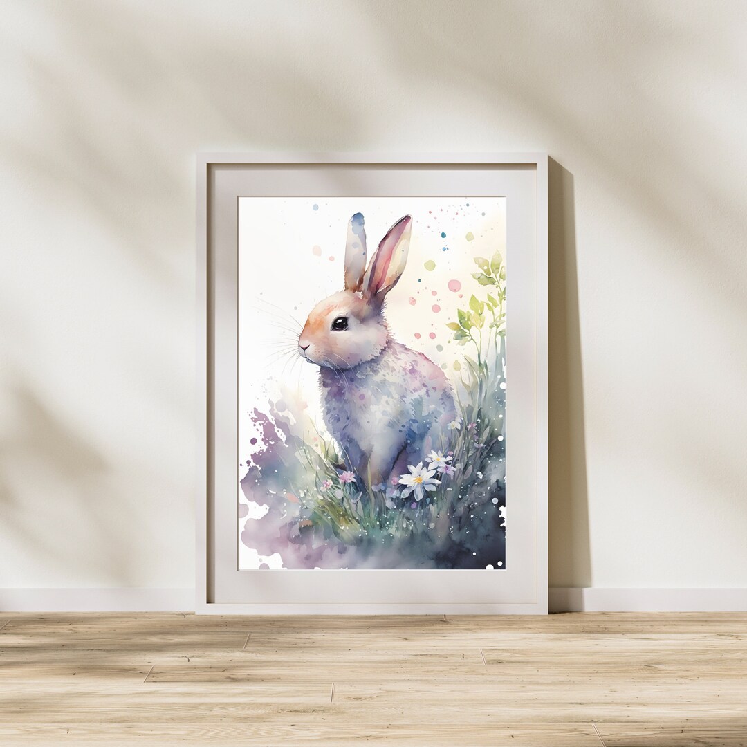 Bunny Rabbit Printable, Easter Bunny Wall Art Poster Digital Download ...