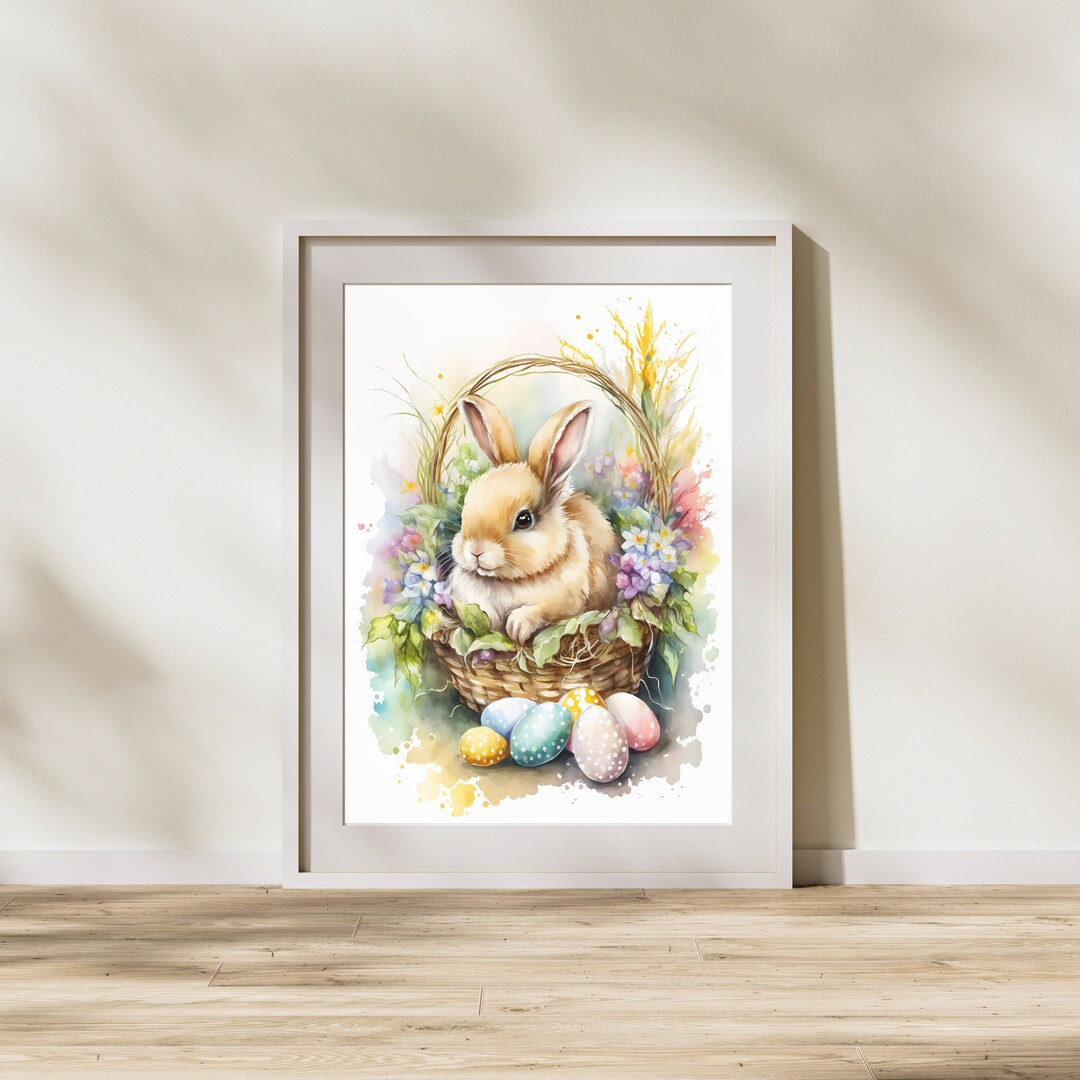 Bunny Rabbit Printable, Easter Bunny Wall Art Poster Digital Download ...