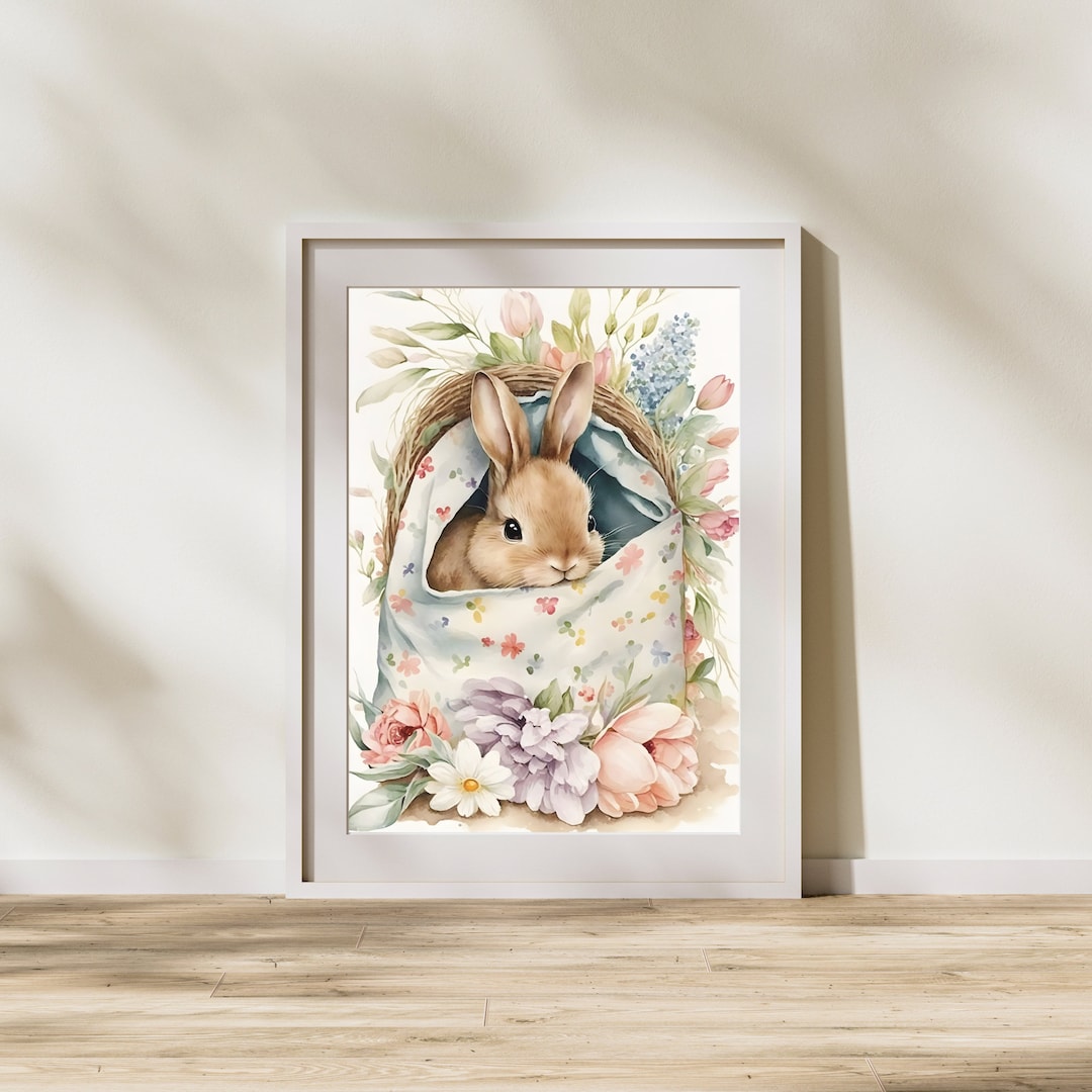 Bunny Rabbit Printable, Easter Bunny Wall Art Poster Digital Download ...