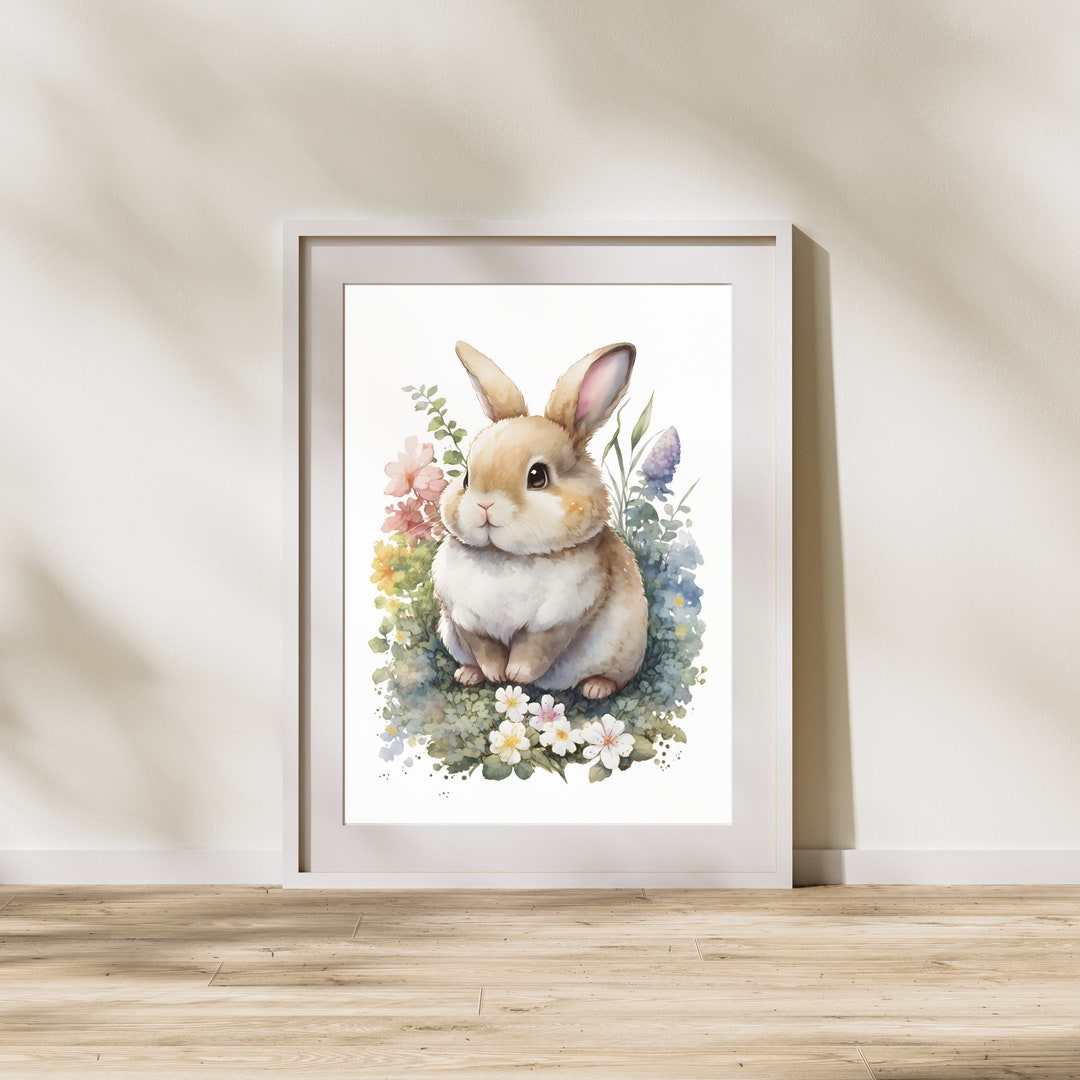 Bunny Rabbit Printable, Easter Bunny Wall Art Poster Digital Download ...