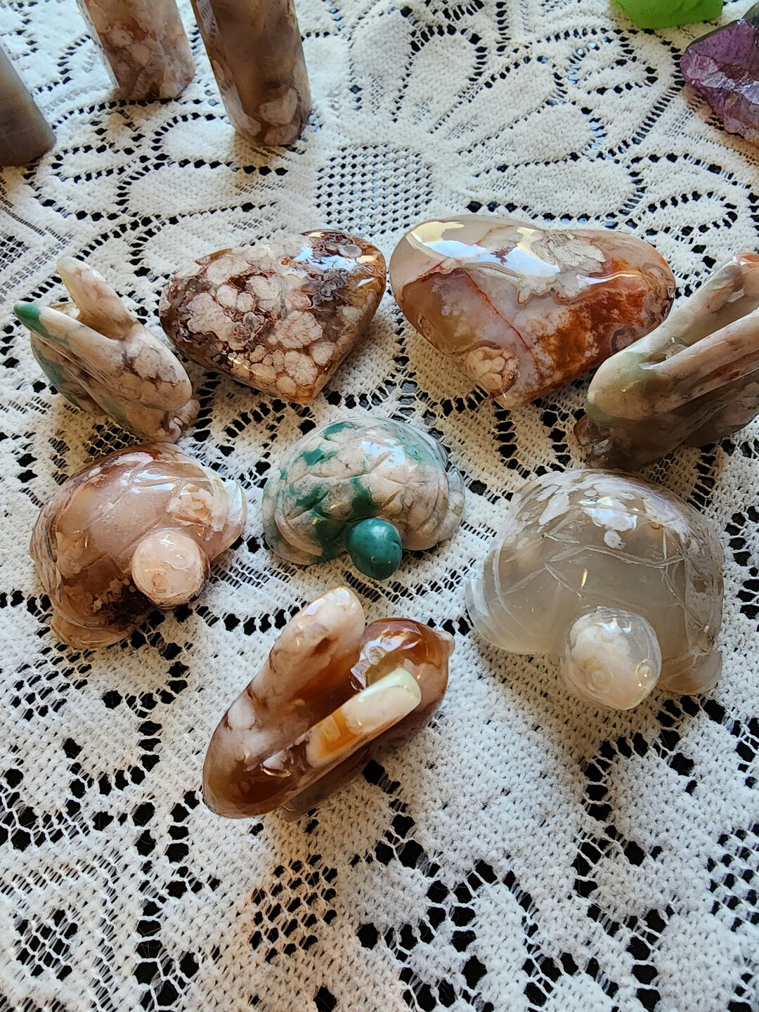 Tons of Flower Agate for Spring Bunnies, Turtles, Hearts, Towers, and ...