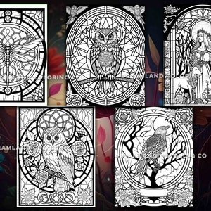 Magical Moon Goddess Stained Glass Coloring Page Book, Adults and Kids ...
