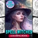Spell Witch Fantasy Women Coloring Book, Adult Kids Downloadable ...