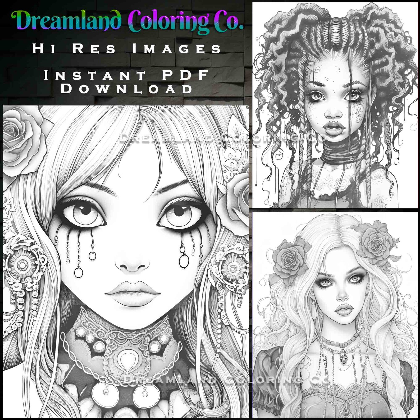 25 Gothic Beauty Coloring Pages Printable Adult Coloring Book - Etsy Canada