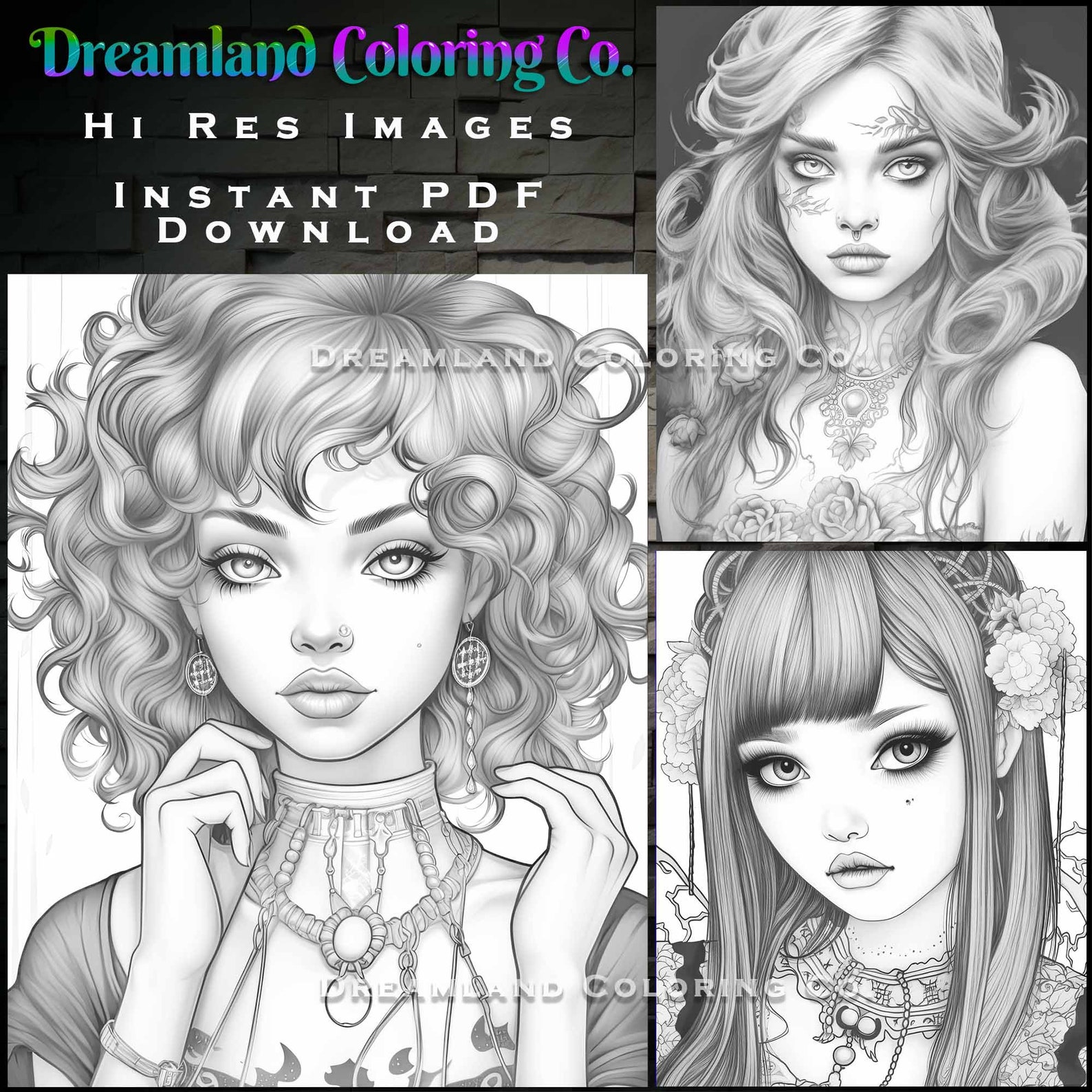 25 Gothic Beauty Coloring Pages Printable Adult Coloring Book - Etsy Canada