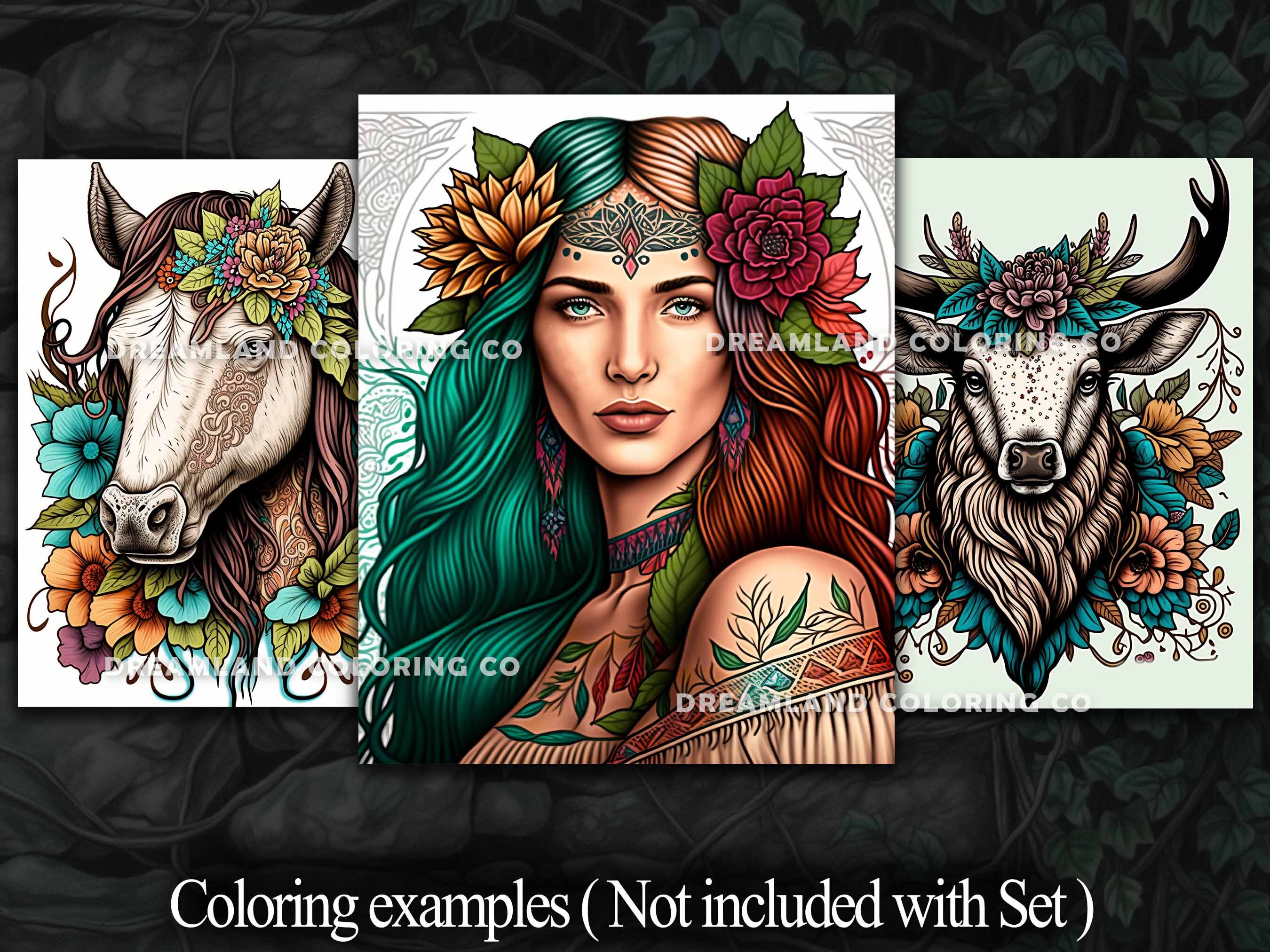 24 Spirited Boho Coloring Book Pages for Adults and Kids - Etsy