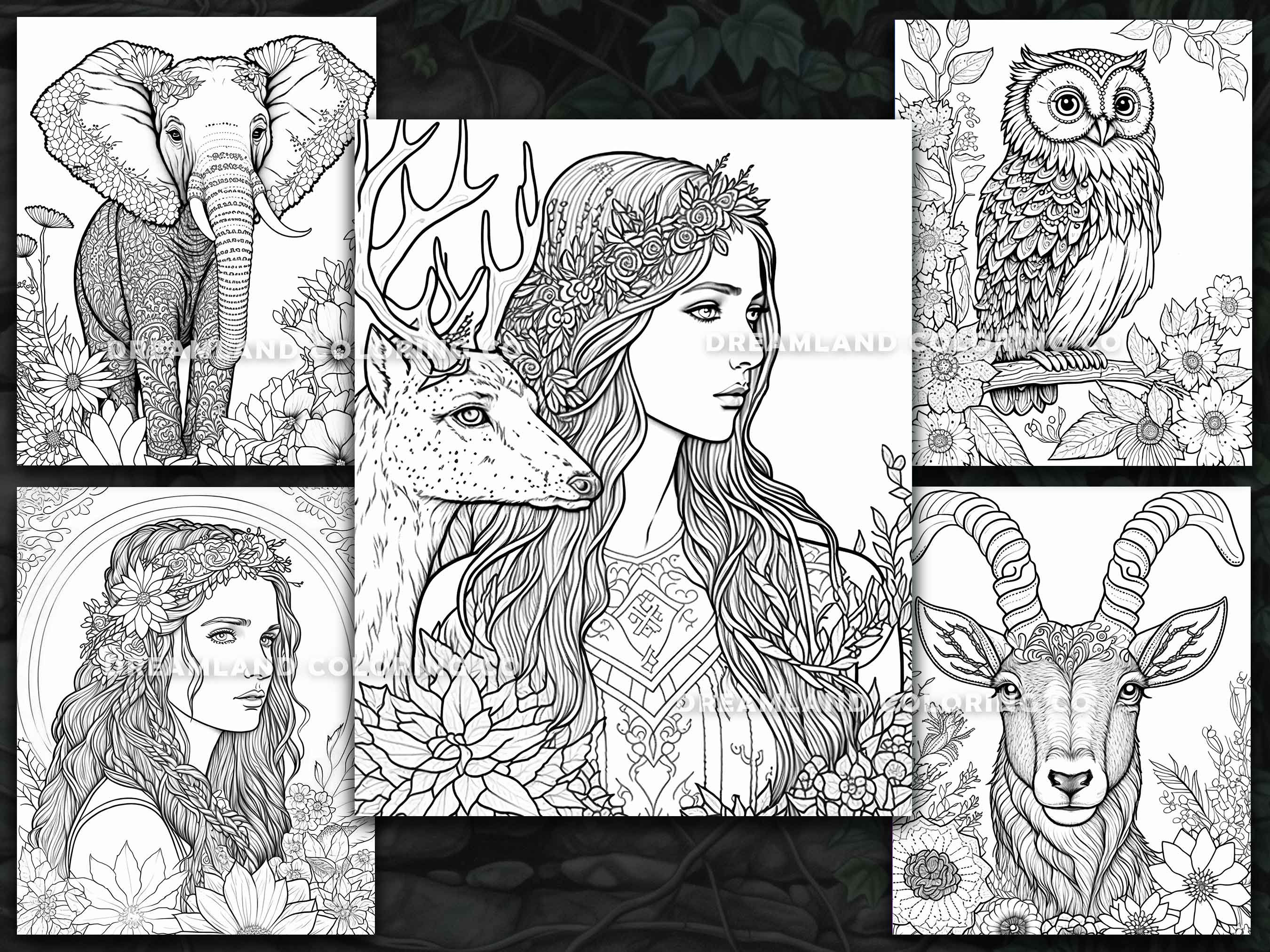 24 Spirited Boho Coloring Book Pages for Adults and Kids - Etsy