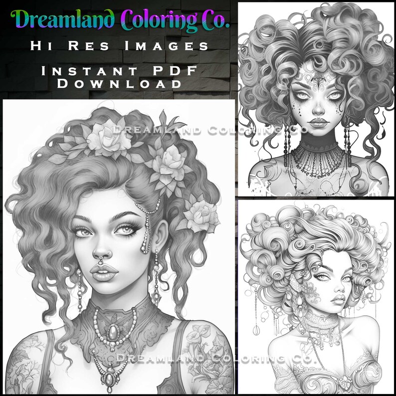 25 Gothic Beauty Coloring Pages Printable Adult Coloring Book - Etsy Canada