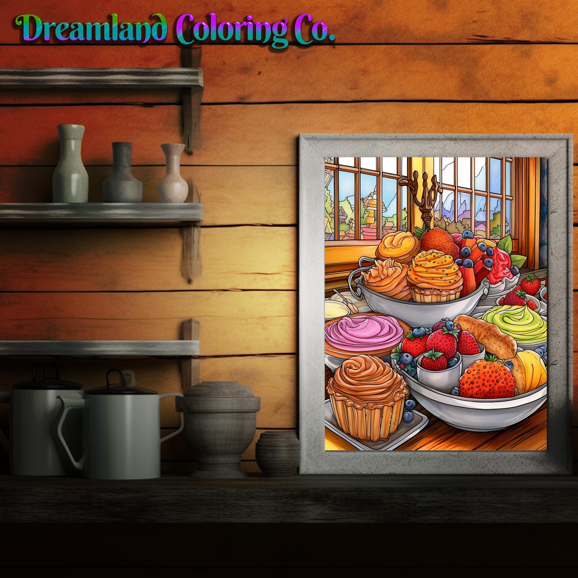 25 French Patisserie Pastry Coloring Books Grayscale Coloring Sheet ...