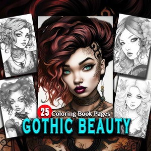 25 Gothic Beauty Coloring Pages Printable Adult Coloring Book Pages ...