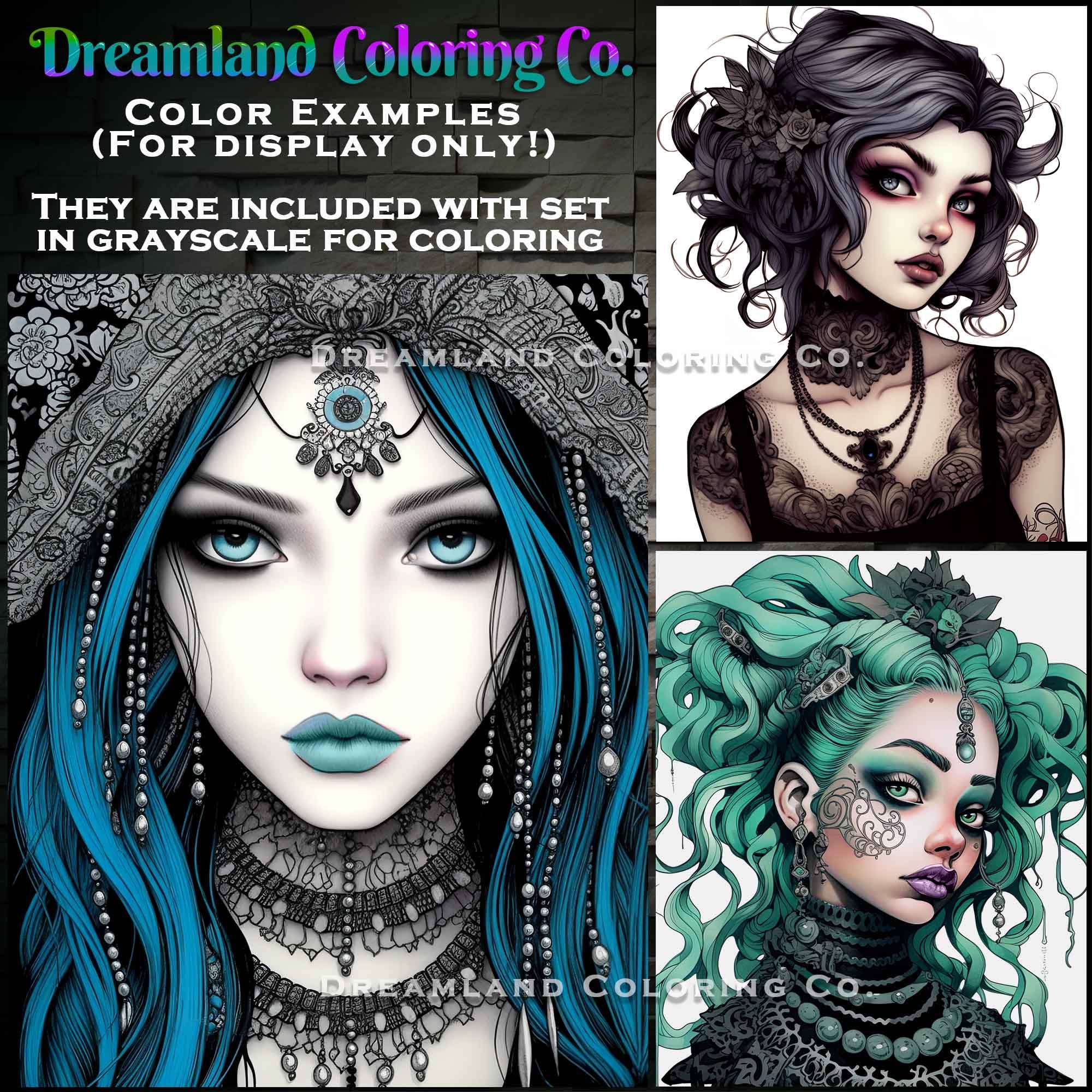 25 Gothic Beauty Coloring Pages Printable Adult Coloring Book - Etsy Canada