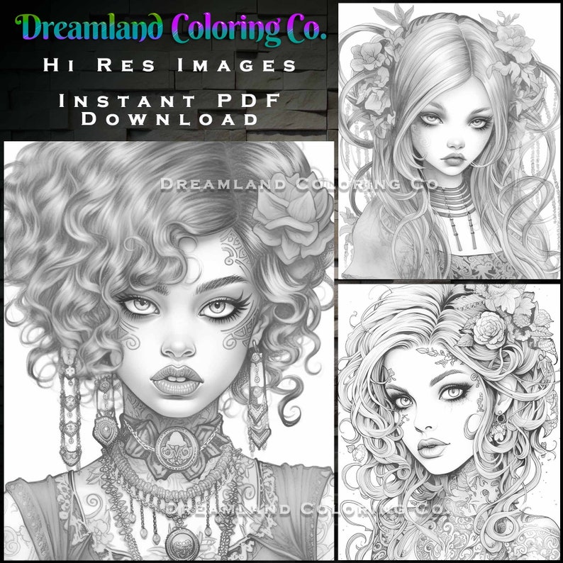 25 Gothic Beauty Coloring Pages Printable Adult Coloring Book - Etsy Canada
