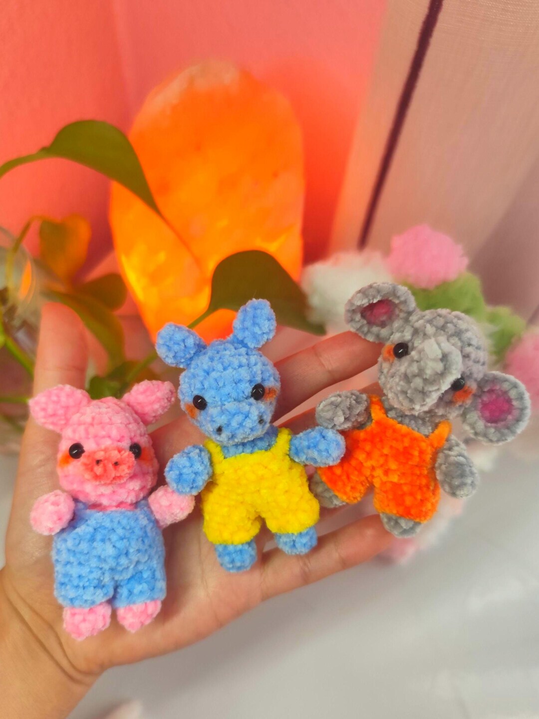 Amigurumi Animal Keychain, Mini Crochet Animal Keyring, Handmade Cute ...