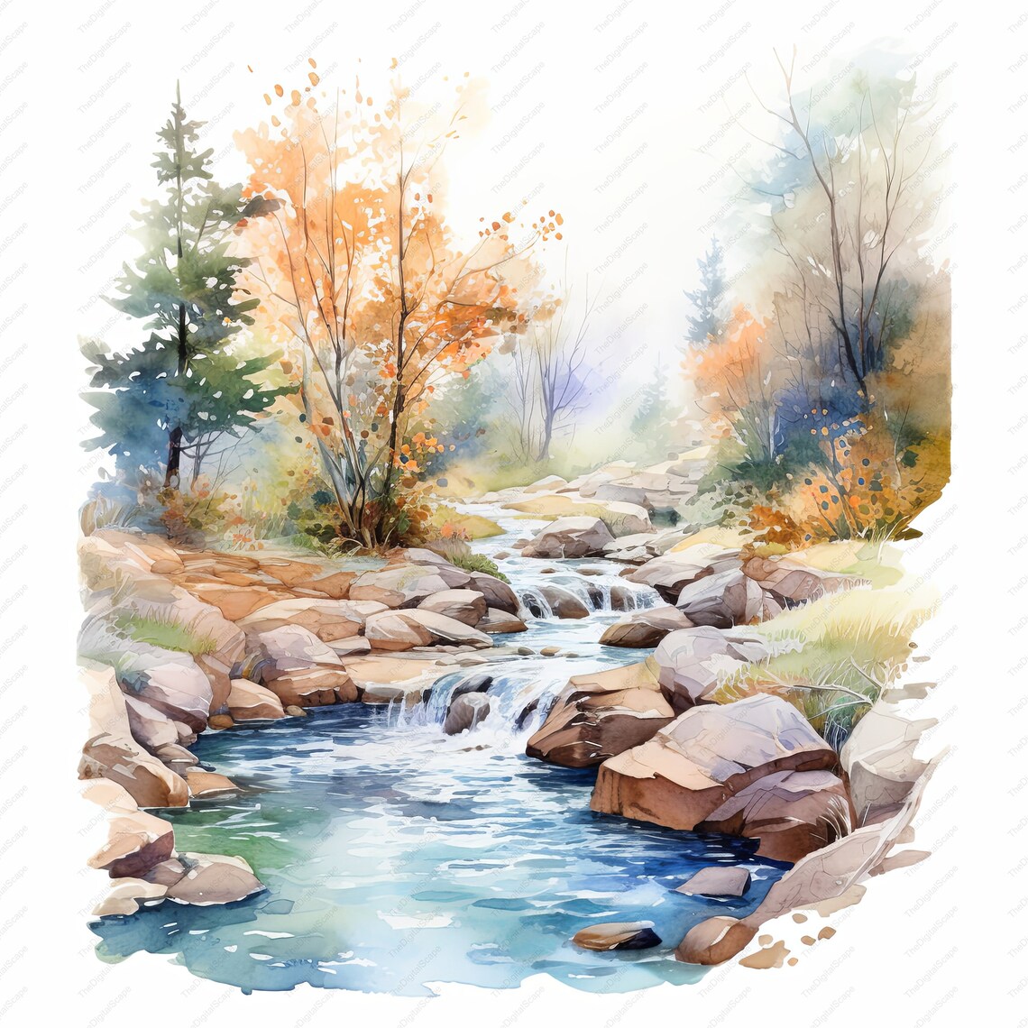 Woodland Streams Clipart 10 High Quality Jpgs, Scrapbooks, Digital ...
