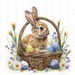 10 Easter Bunnies in a Basket Clipart - High Quality Jpgs, Scrapbooks ...
