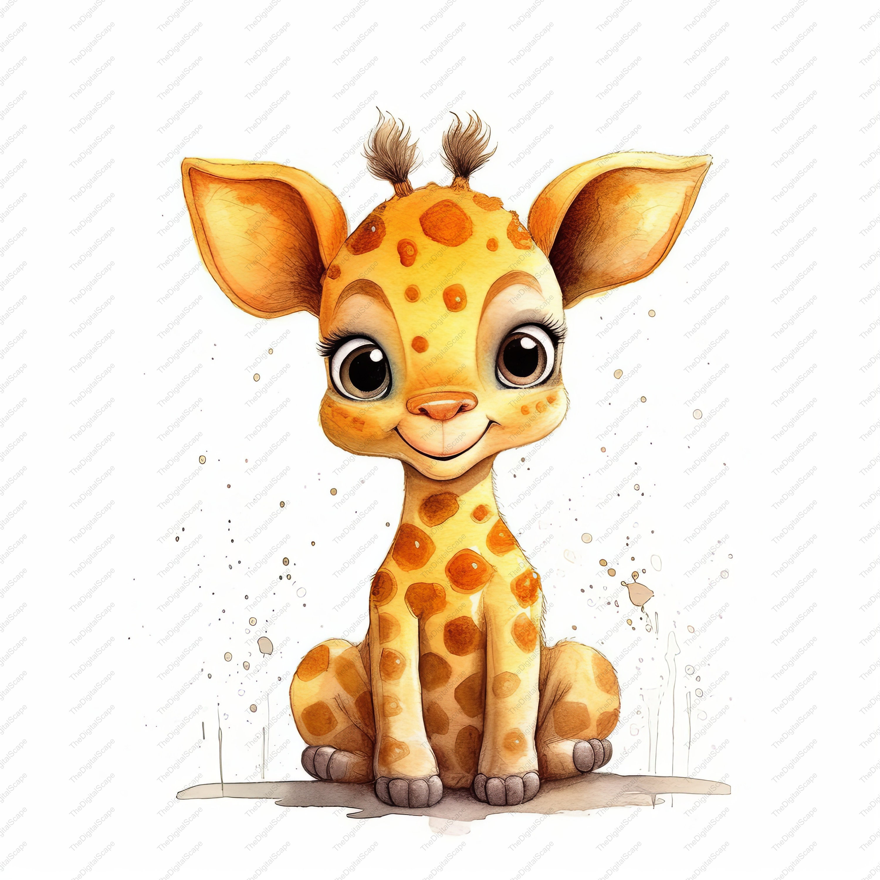 Cute Baby Giraffe Clipart - 10 High Quality Jpgs, Scrapbooks, Digital ...