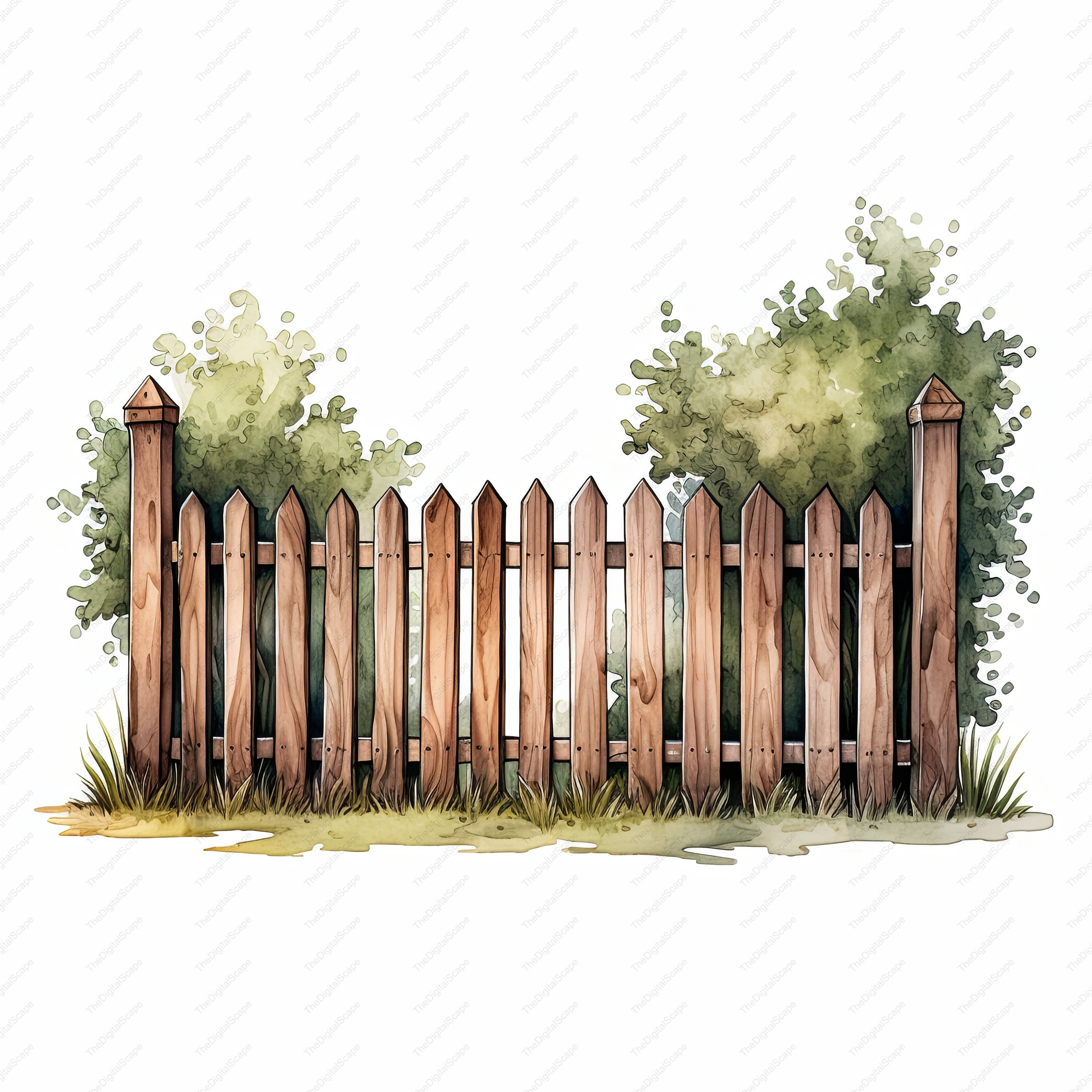 Wooden Fences Clipart 10 High Quality Jpgs, Scrapbooks, Digital Craft ...