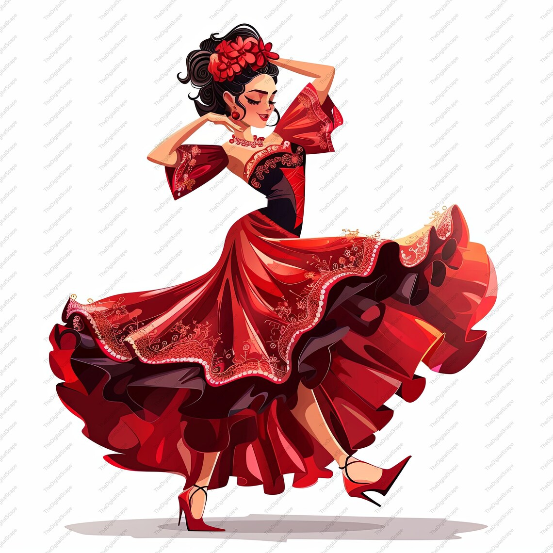 Spanish Dancers Clipart: Cartoon Jpgs for Scrapbooking (instant ...