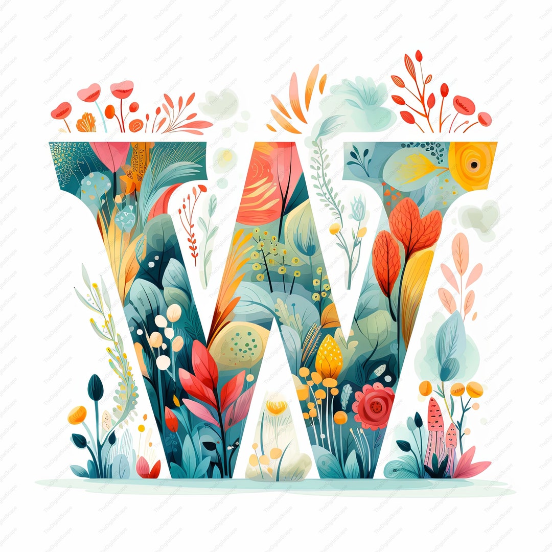 Letter W Clipart - 10 High Quality Jpgs, Alphabet Print, Scrapbooks ...