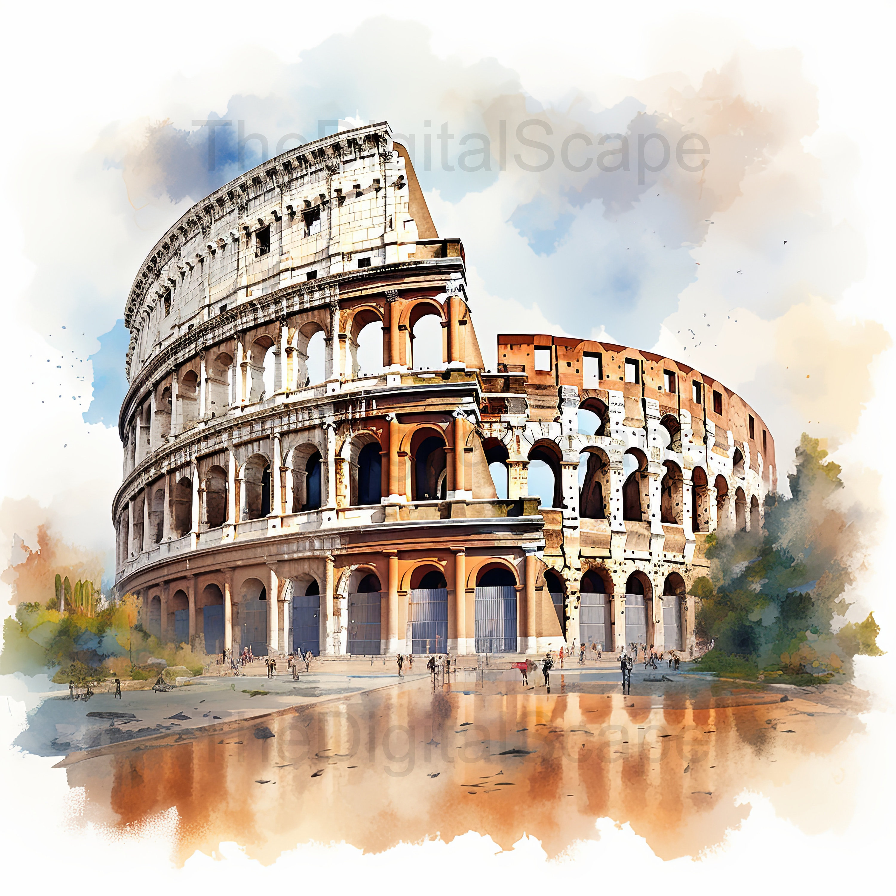 Roman Colosseum Clipart 10 High Quality Jpgs, Scrapbooks, Digital Craft ...