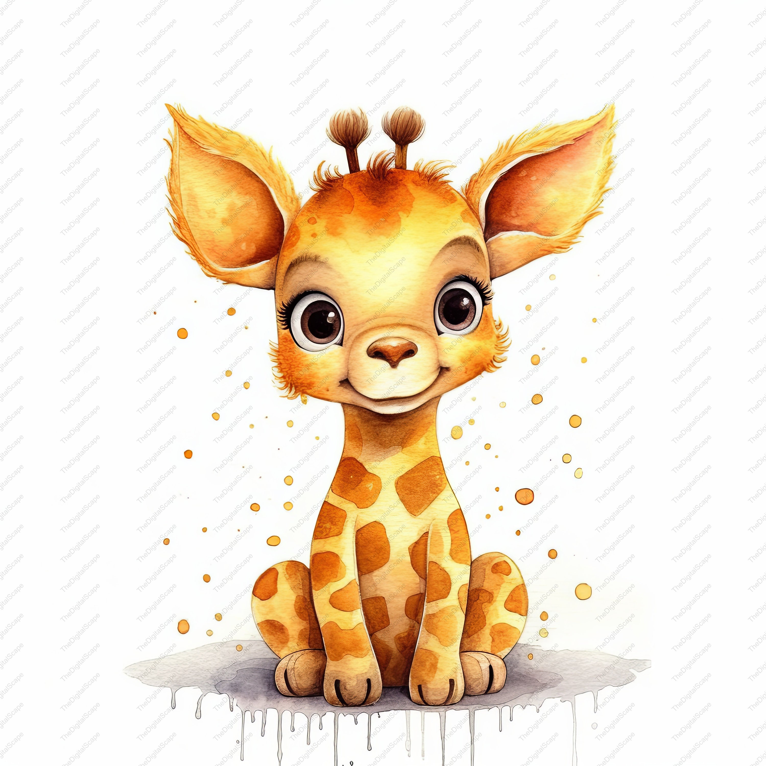 Cute Baby Giraffe Clipart - 10 High Quality Jpgs, Scrapbooks, Digital ...
