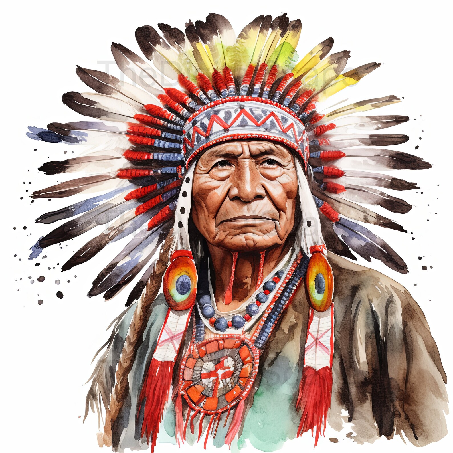 Native American Man Clipart - 10 High Quality Jpgs, Scrapbooks, Digital ...