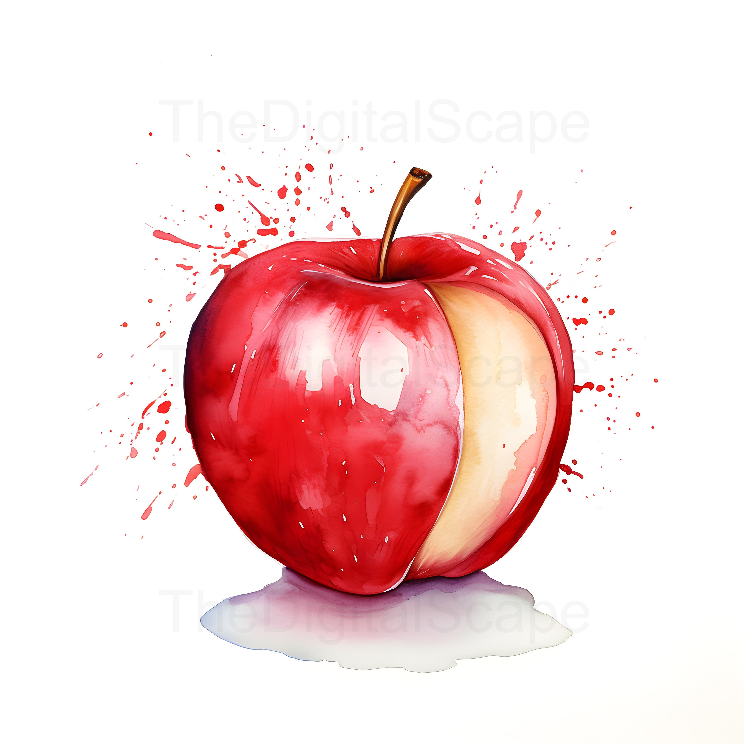Apple Watercolour Clipart 10 High Quality Jpgs, Scrapbooks, Digital ...
