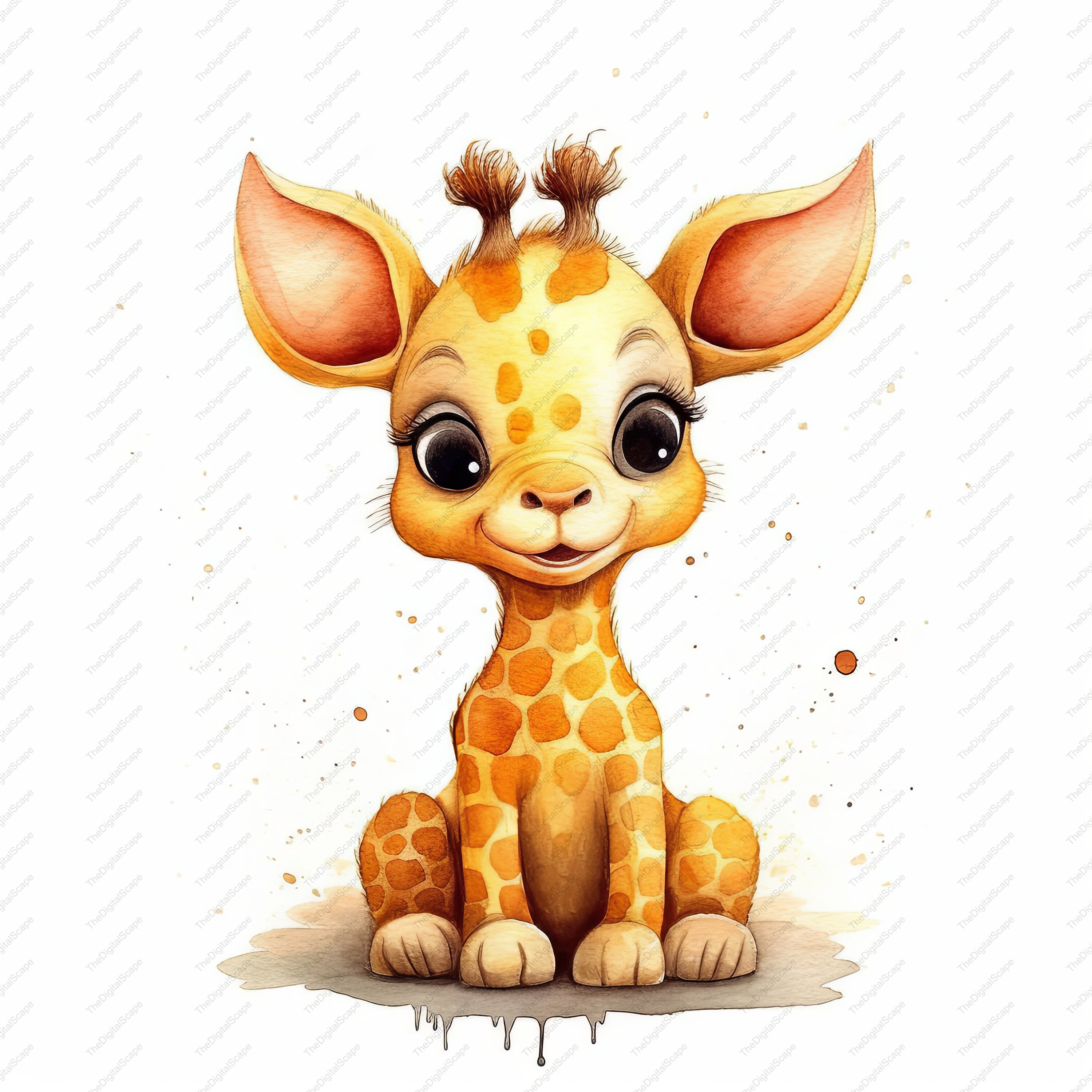 Cute Baby Giraffe Clipart - 10 High Quality Jpgs, Scrapbooks, Digital ...