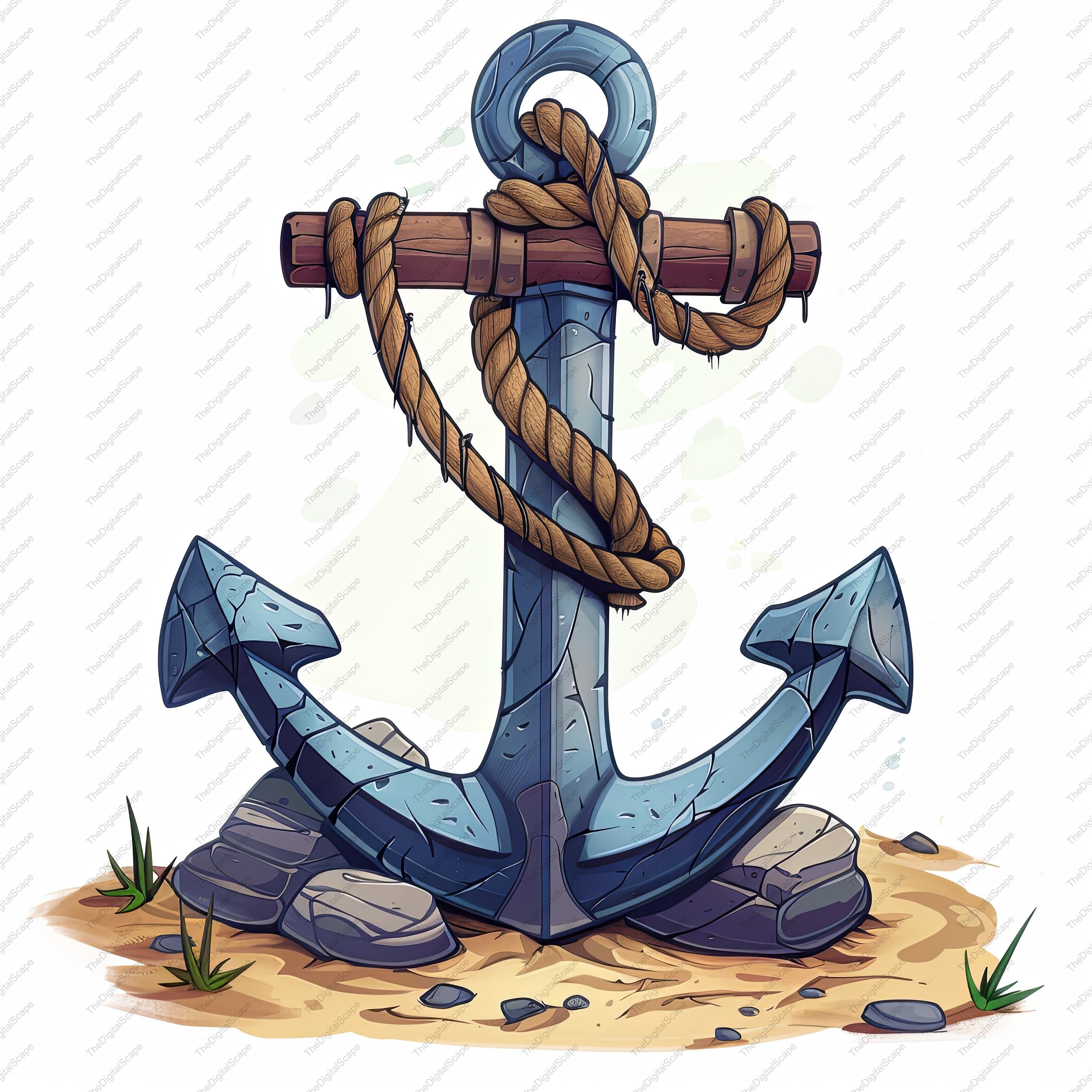 10 Cartoon Style Anchors Clipart 10 High Quality Jpgs, Scrapbooks ...