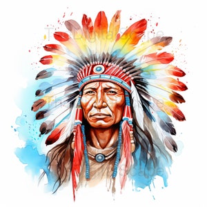 Native American Man Clipart - 10 High Quality Jpgs, Scrapbooks, Digital ...