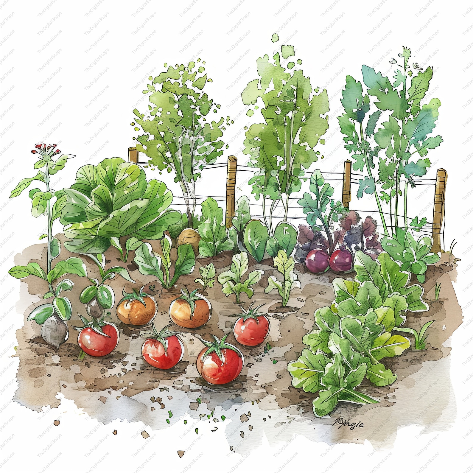 Vegetable Garden Clipart 10 High Quality Jpgs, Scrapbooks, Digital ...