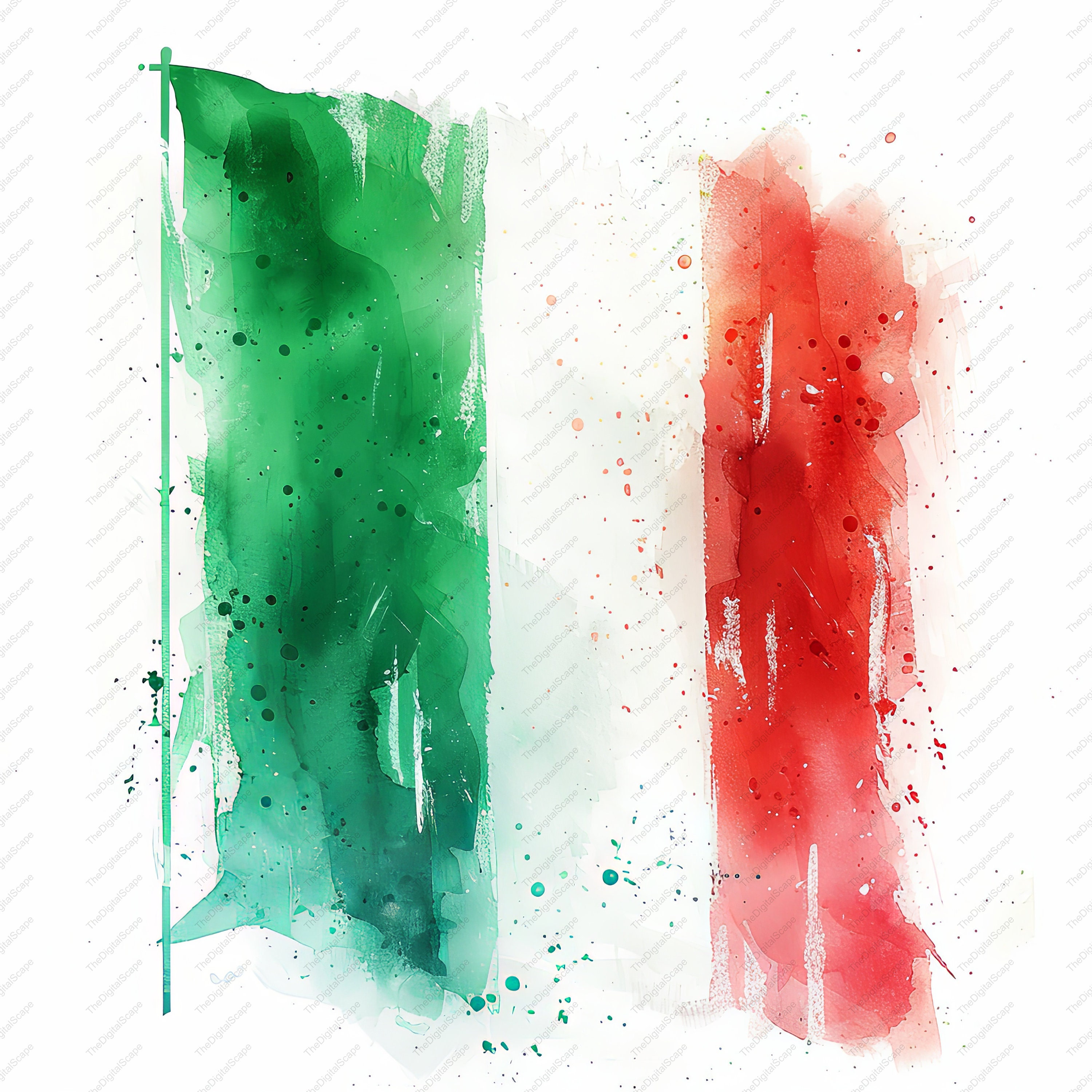 Italian Flag Clipart - 10 High Quality Jpgs, Scrapbooks, Digital Craft ...
