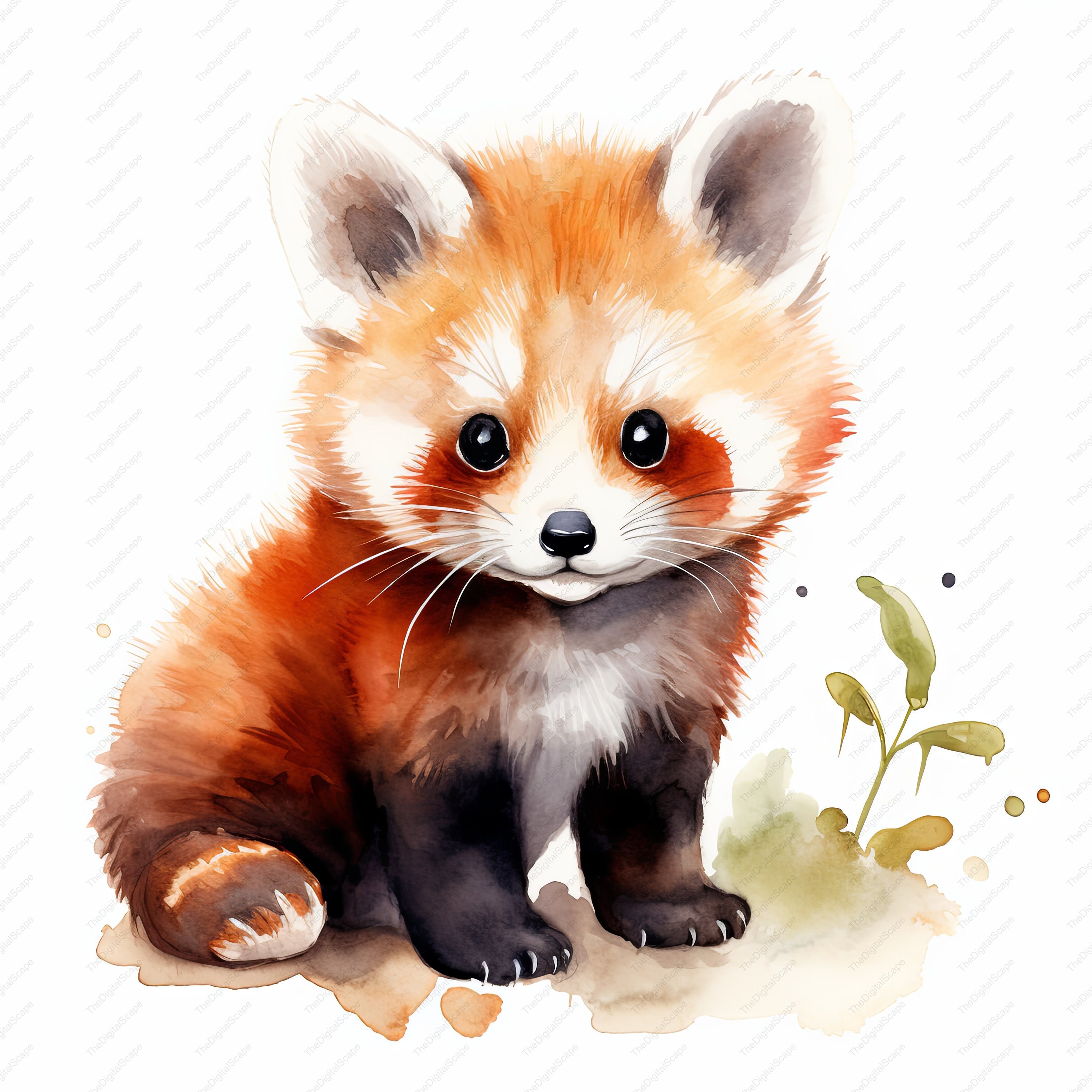 Cute Red Panda Clipart – High Quality Jpgs, Commercial Use (instant ...