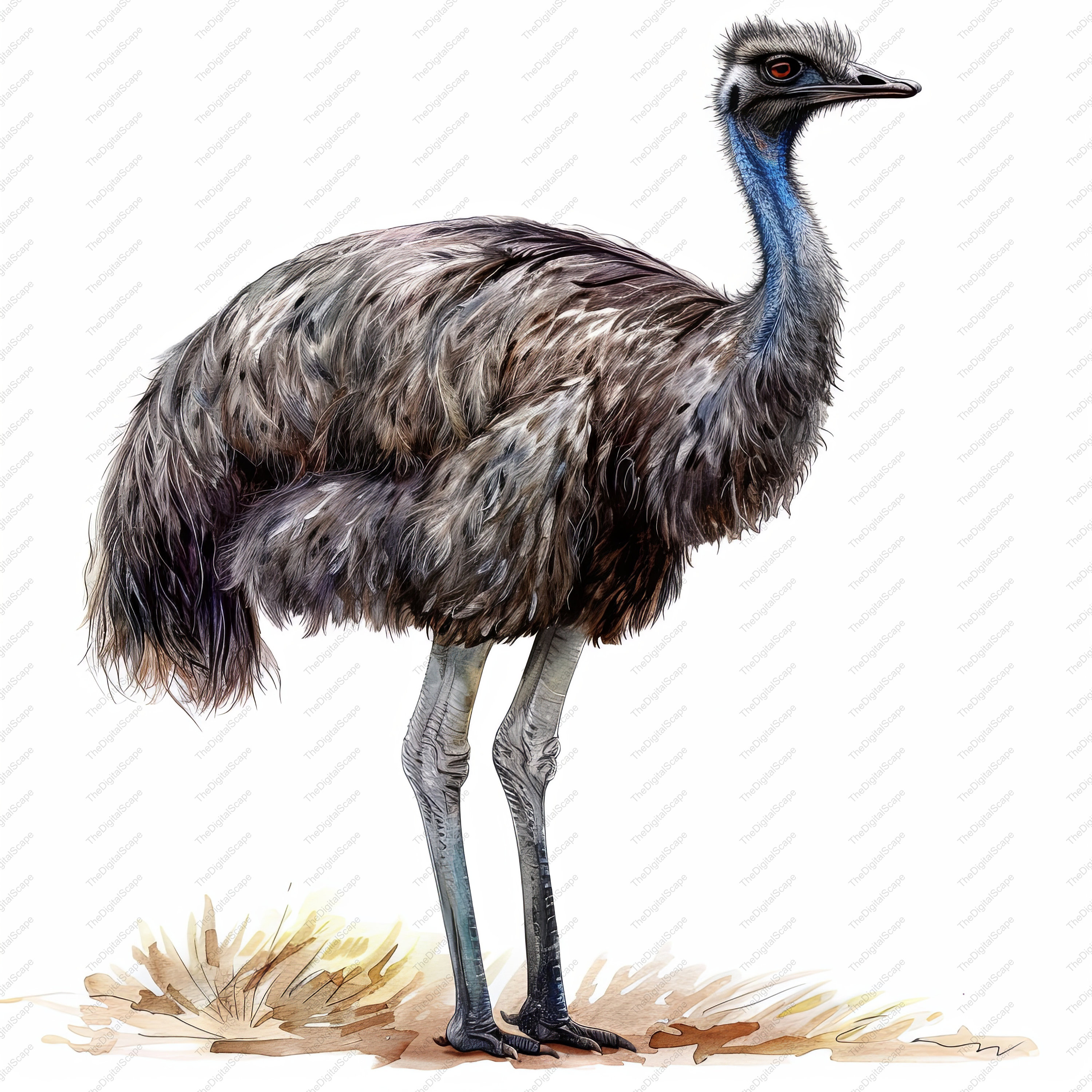 10 Emu Watercolour Clipart 10 High Quality Jpgs, Scrapbooks, Digital ...