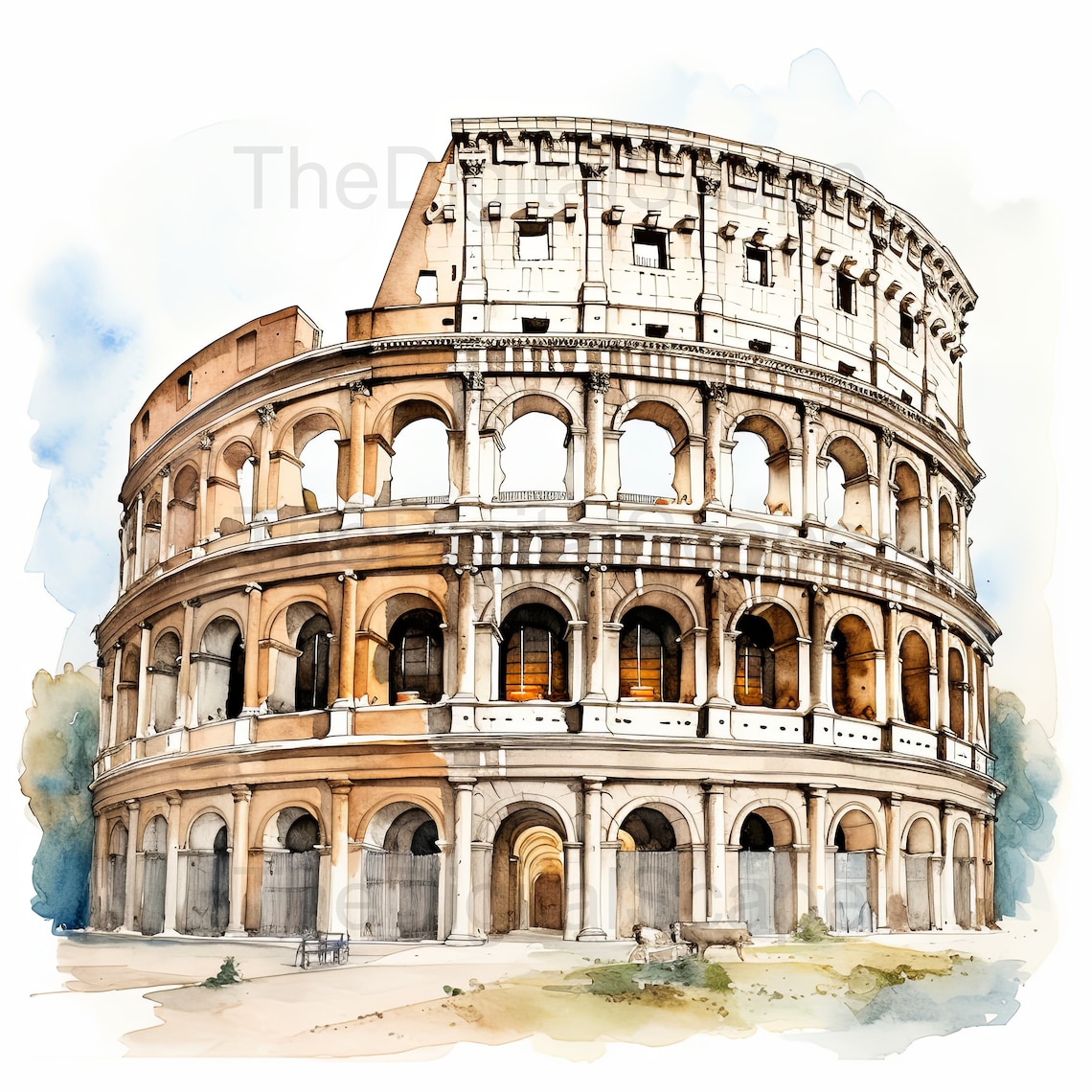 Roman Colosseum Clipart 10 High Quality Jpgs, Scrapbooks, Digital Craft ...