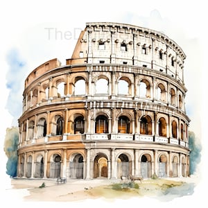 Roman Colosseum Clipart - 10 High Quality Jpgs, Scrapbooks, Digital ...