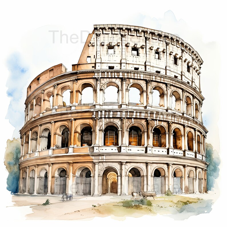 Roman Colosseum Clipart 10 High Quality Jpgs, Scrapbooks, Digital Craft ...
