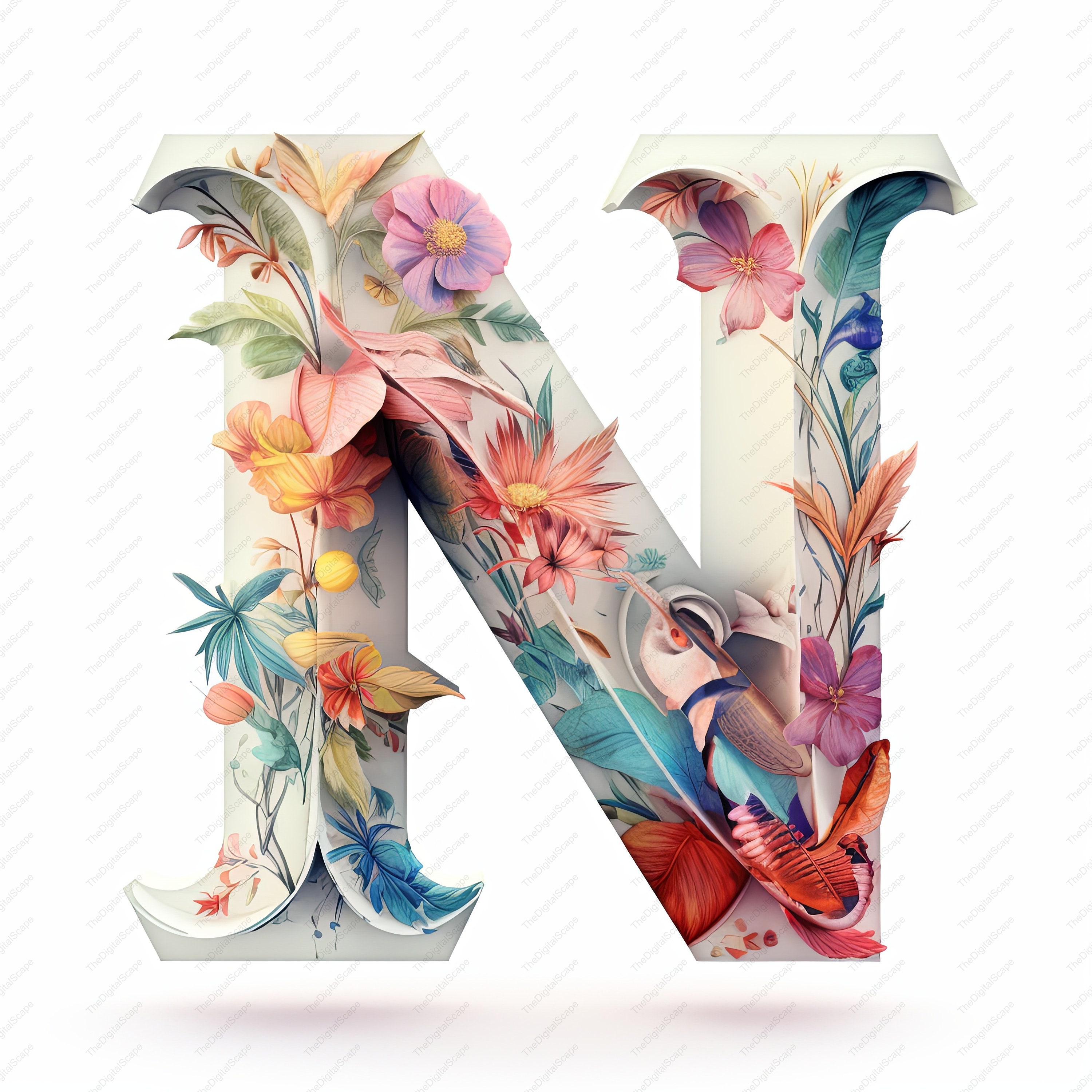 Letter N Clipart - 10 High Quality Jpgs, Alphabet Print, Scrapbooks ...
