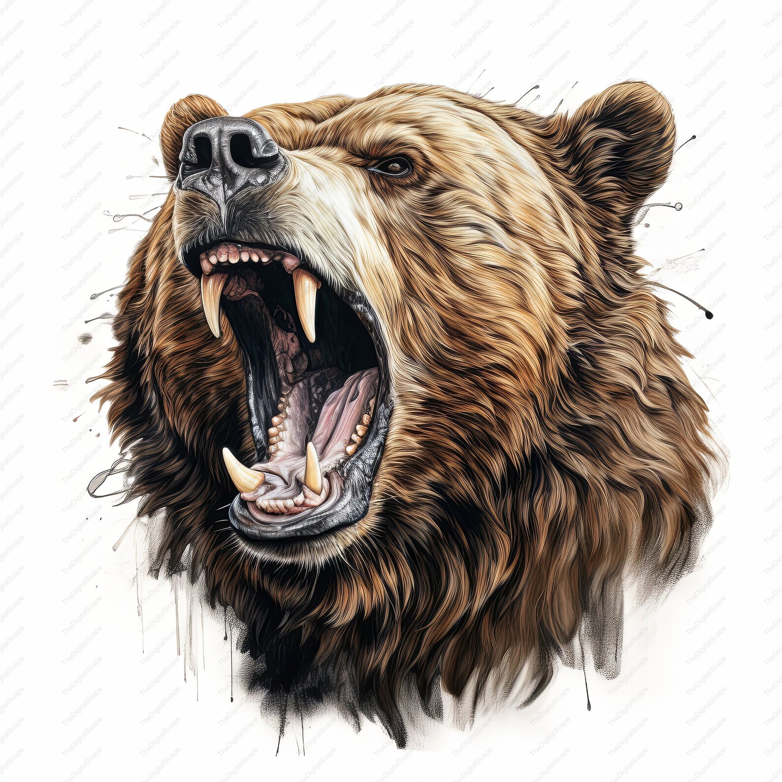 Angry Brown Bear Clipart 10 High Quality Jpgs, Scrapbooks, Digital ...
