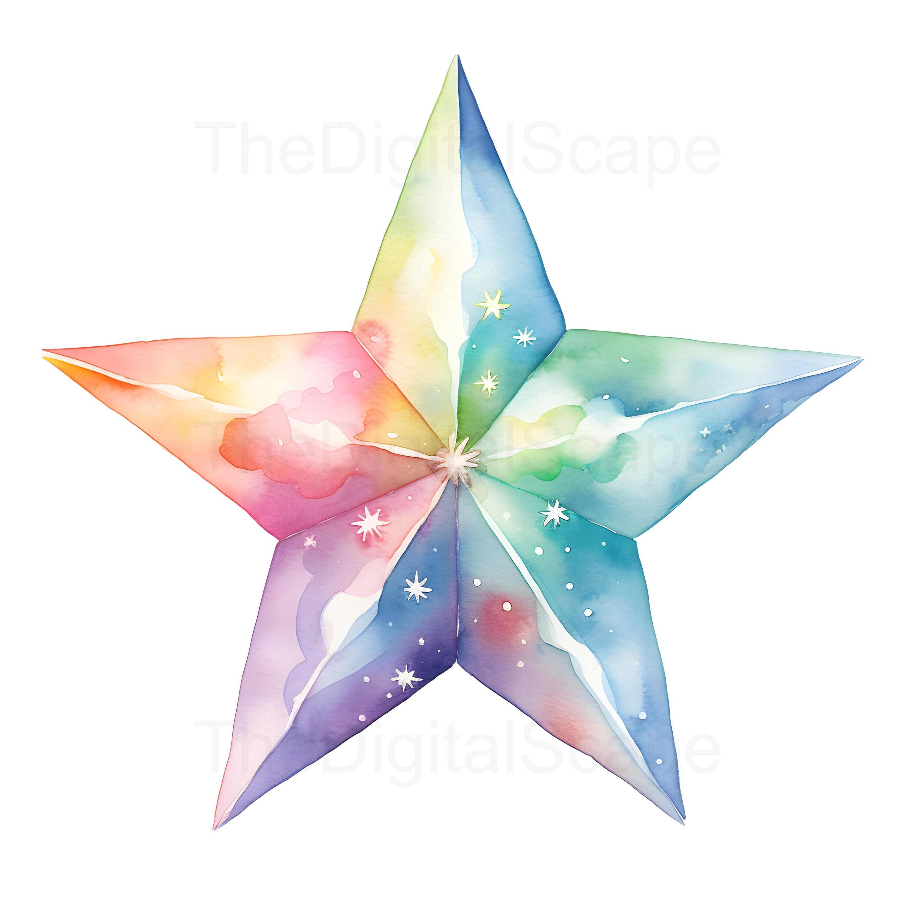 Star Watercolour SET 1 Clipart 10 High Quality Jpgs, Scrapbooks ...
