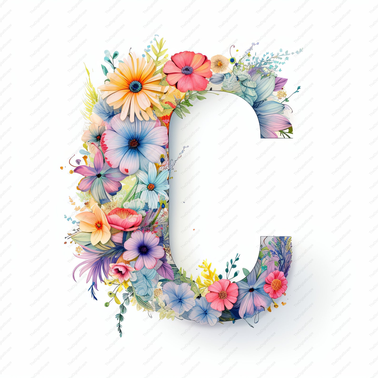 Letter C Clipart - 10 High Quality Jpgs, Alphabet Print, Scrapbooks ...