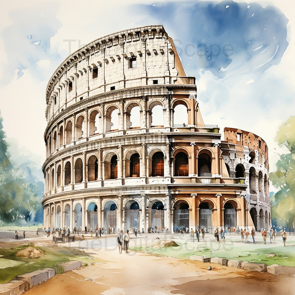 Roman Colosseum Clipart 10 High Quality Jpgs, Scrapbooks, Digital Craft ...