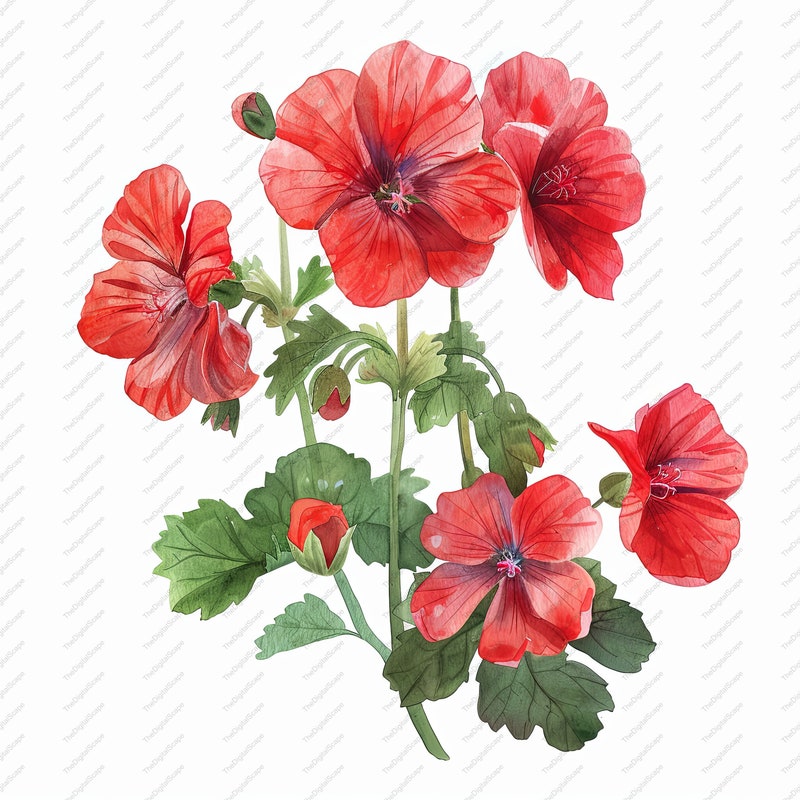 Geranium Clipart - Etsy