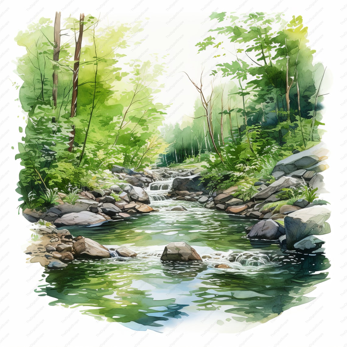 Woodland Streams Clipart 10 High Quality Jpgs, Scrapbooks, Digital ...