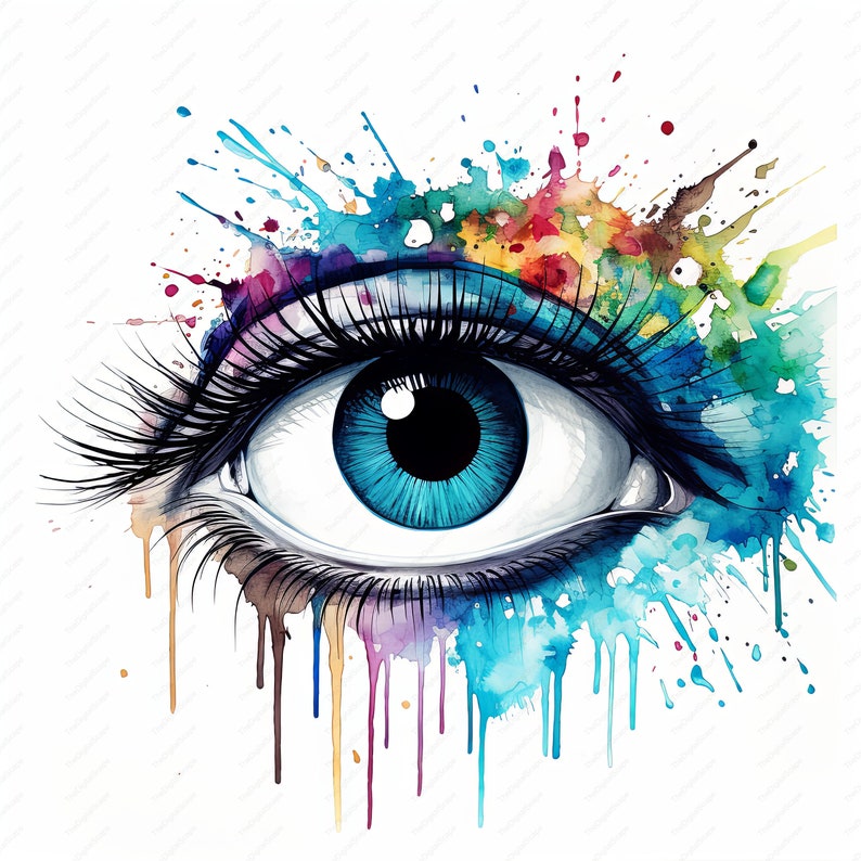 Colorful Eye Clipart – High Quality Jpgs, Commercial Use (instant ...