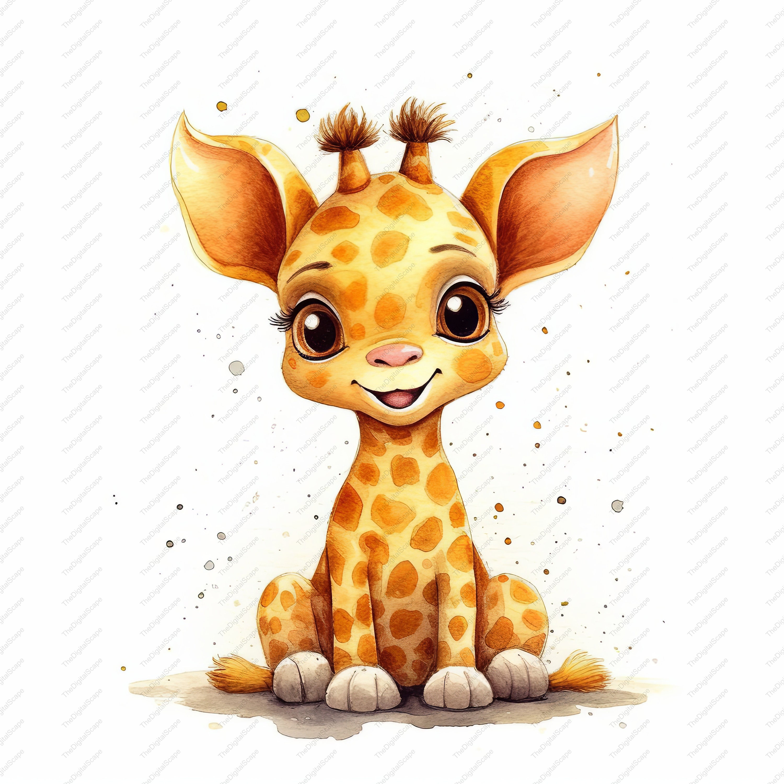 Cute Baby Giraffe Clipart - 10 High Quality Jpgs, Scrapbooks, Digital ...