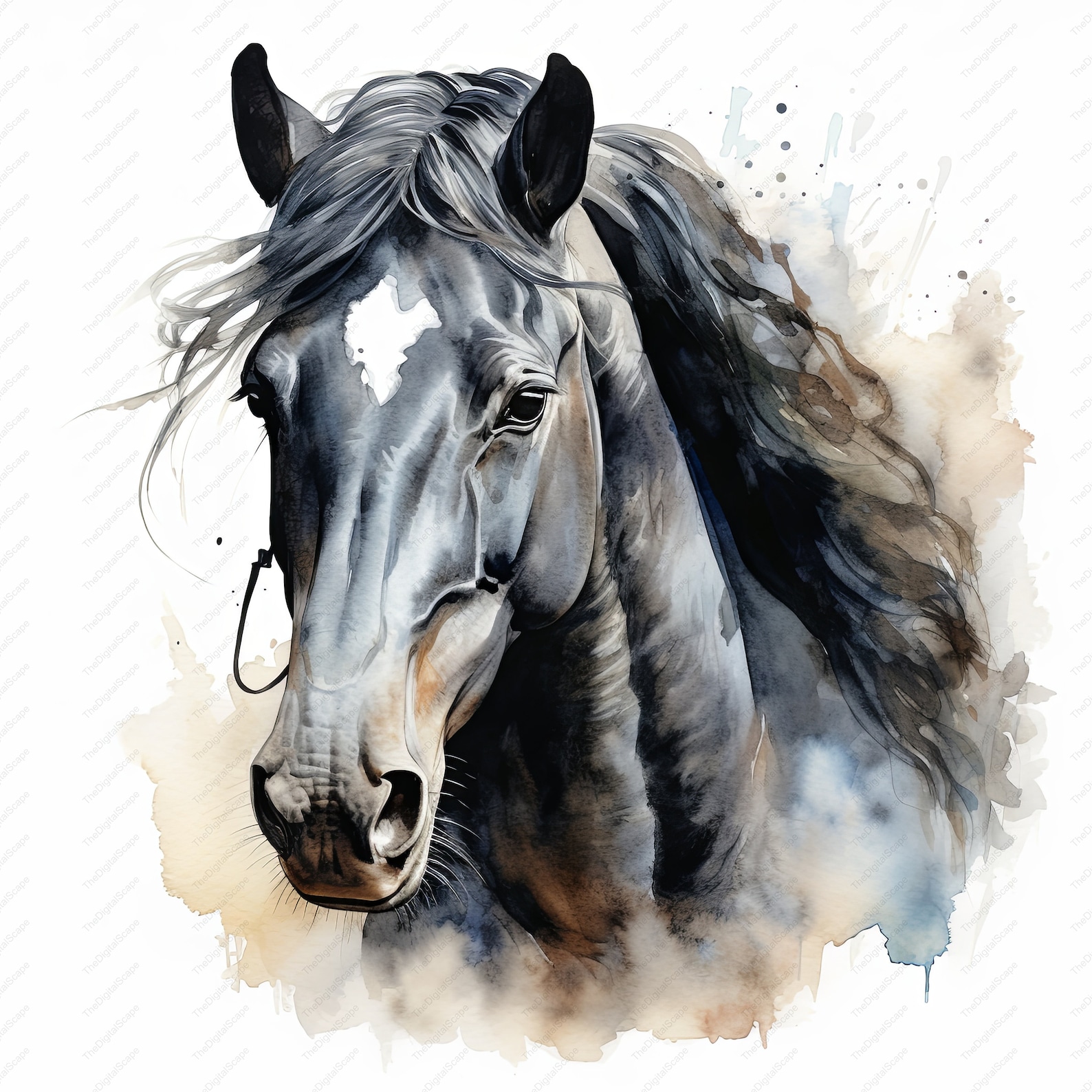 Black Horse Watercolor Clipart – Commercial Use, Digital Download - Etsy