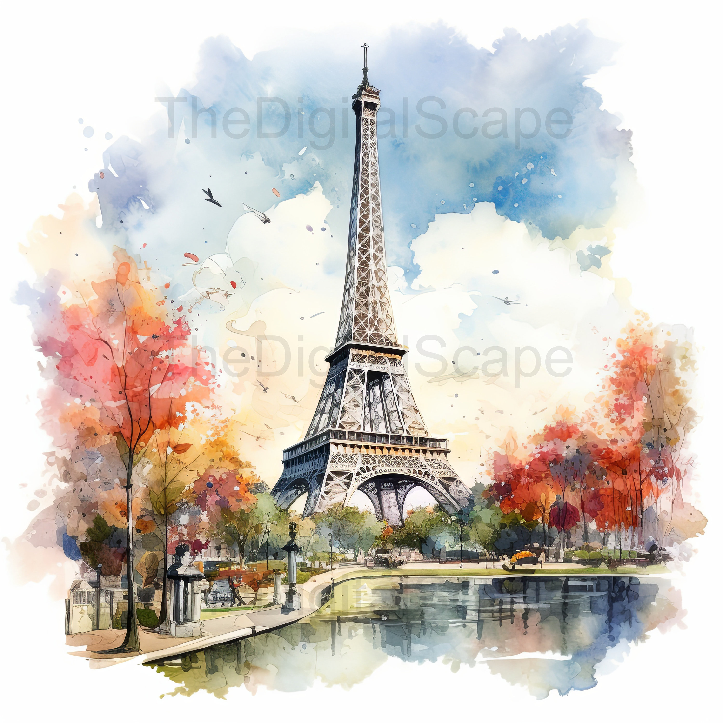 Eiffel Tower Clipart 20 High Quality Jpgs, Scrapbooks, Digital Craft ...