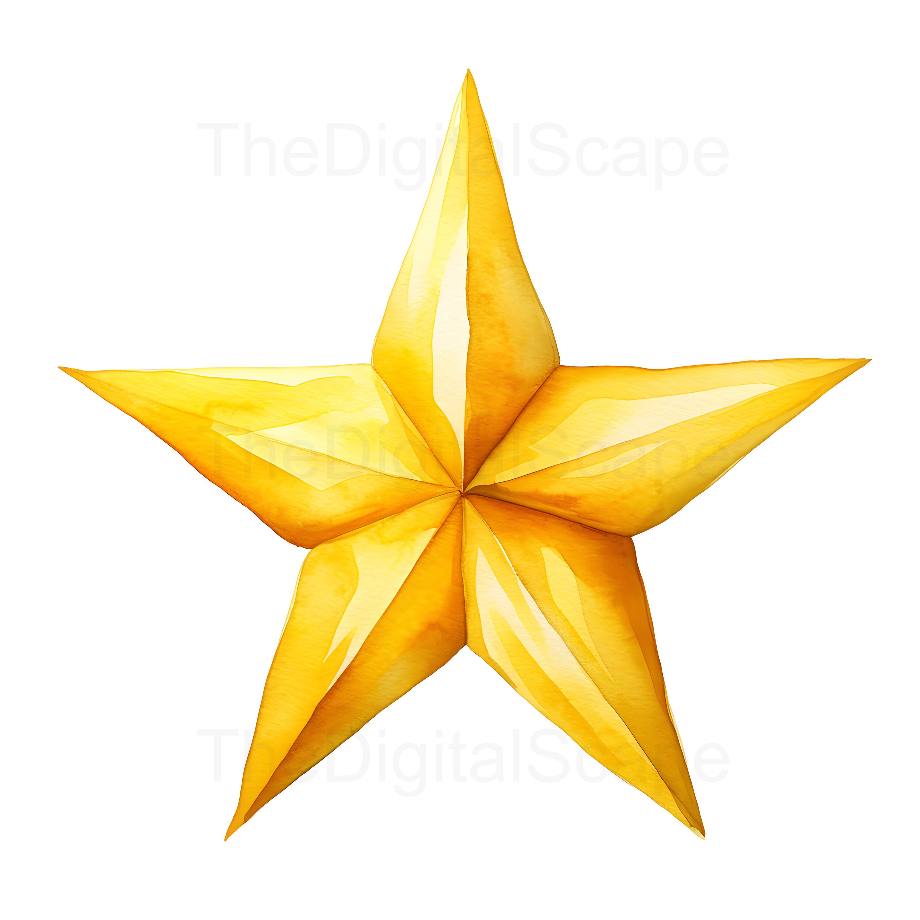 Watercolor Star Clipart Set – High Quality Jpgs, Scrapbook Graphics ...